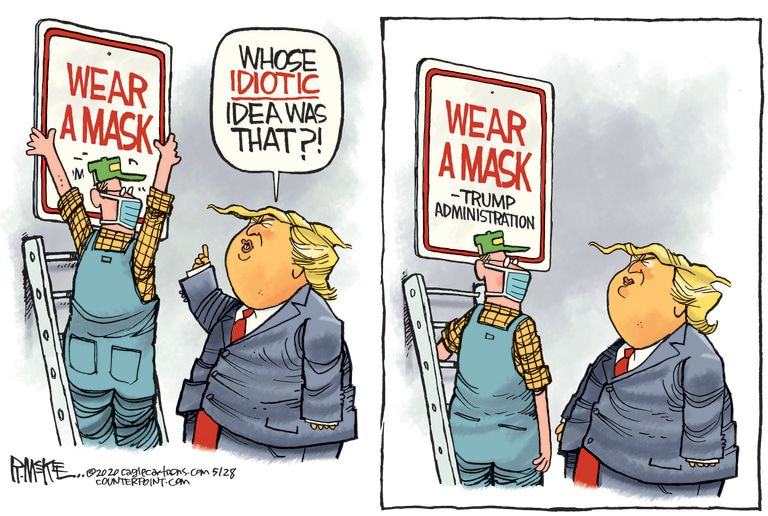 Political Cartoon U.S. Trump administration coronavirus masks | The Week