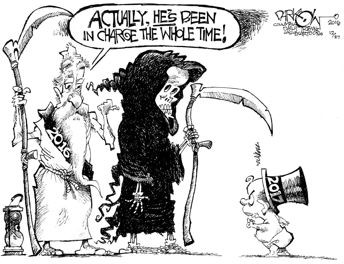 Editorial cartoon U.S. 2016 death New Year | The Week
