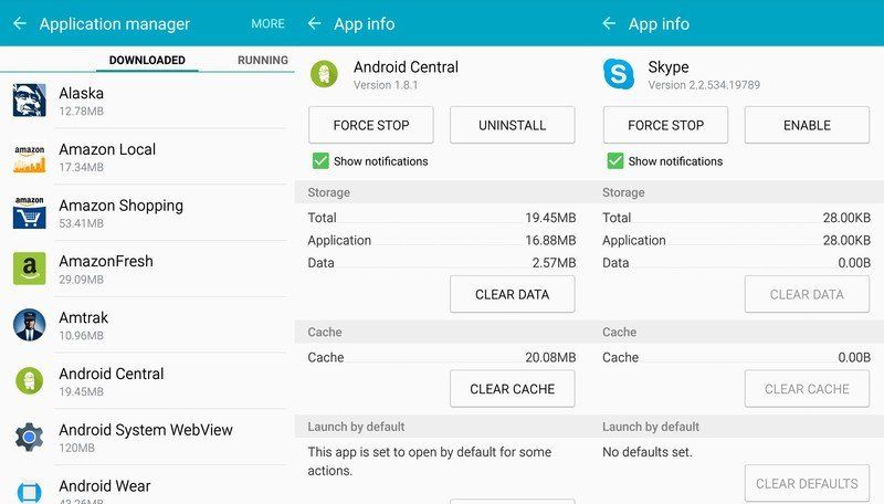 Understanding 'Applications' settings on the Samsung Galaxy S6 ...