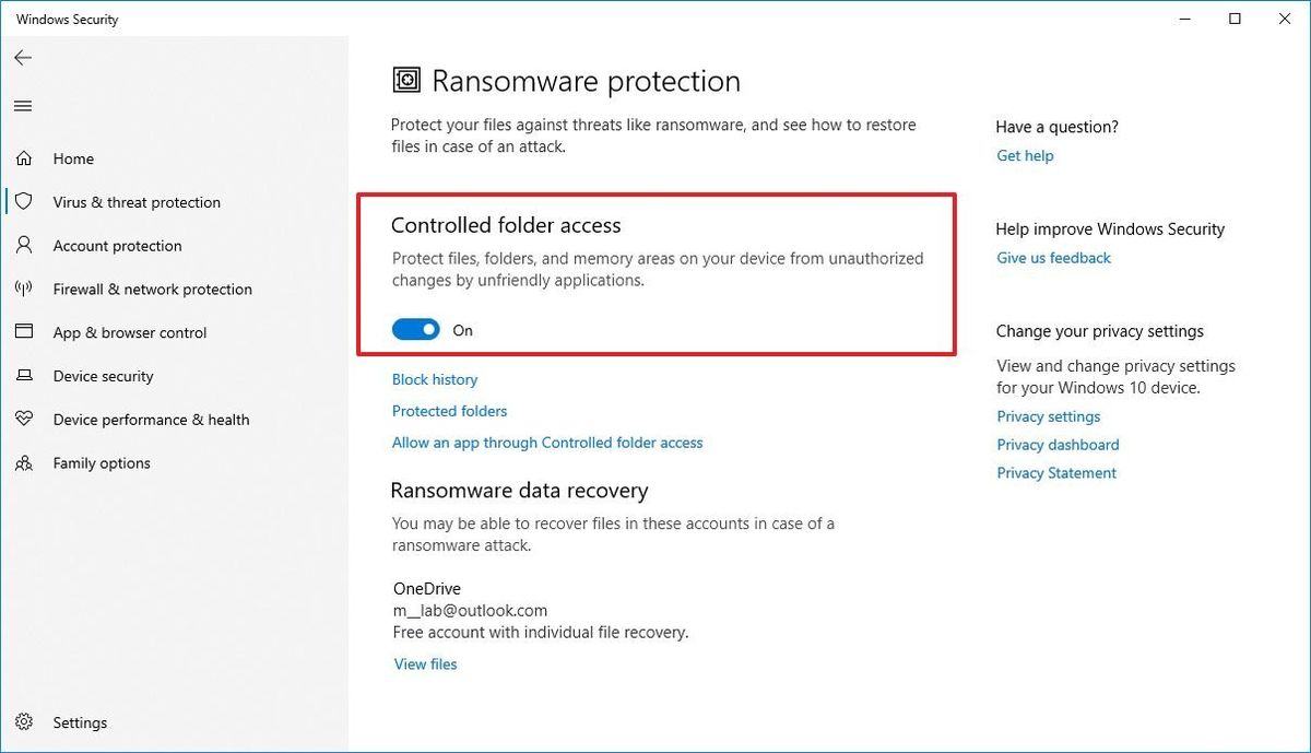 How to enable Controlled folder access to protect data from ransomware ...