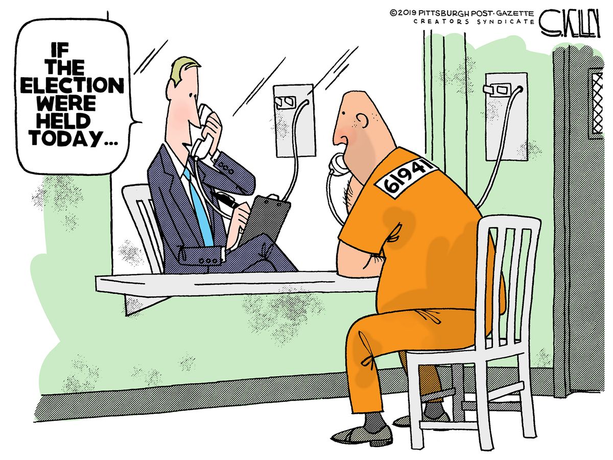 Political Cartoon U.S. 2020 elections prison poll | The Week
