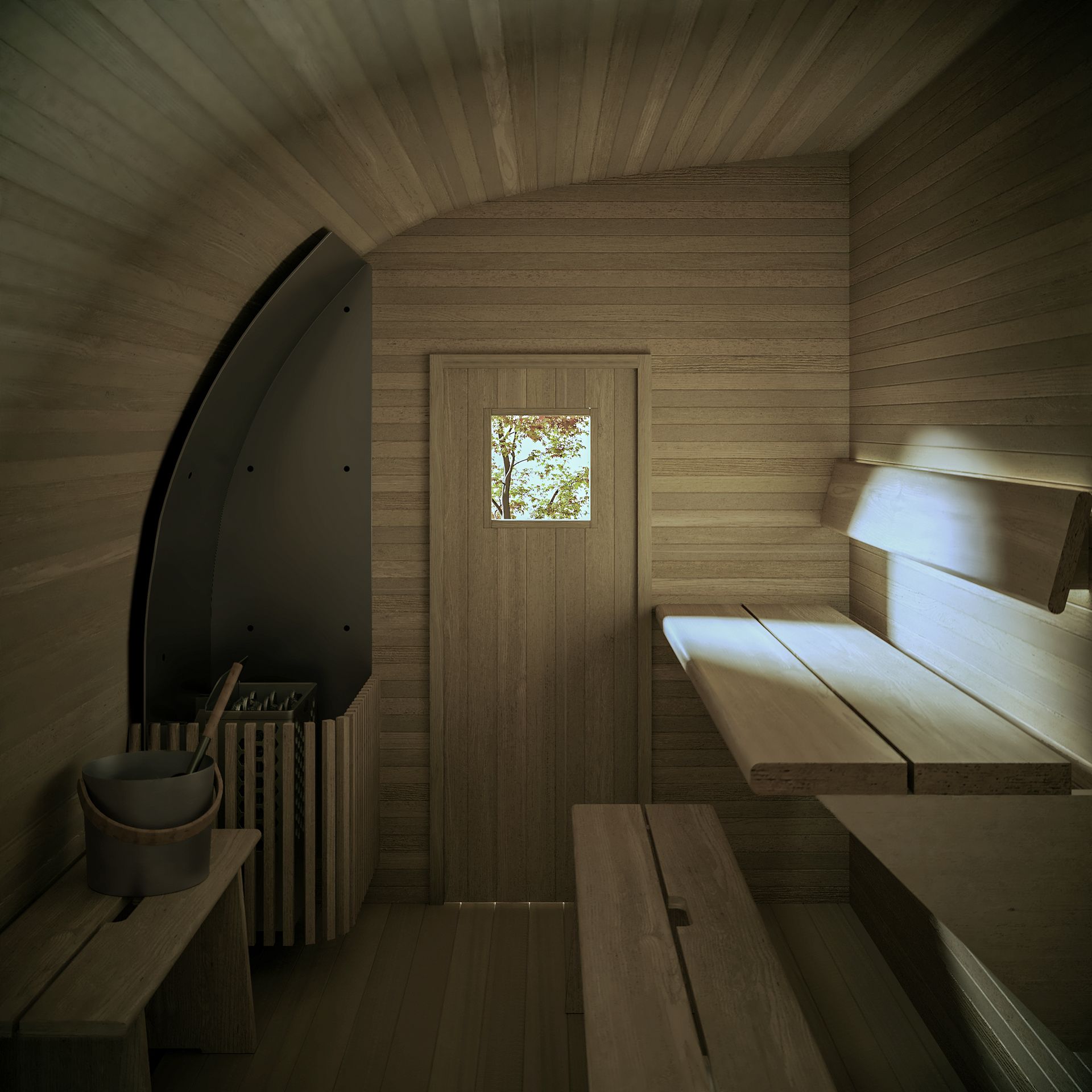 This compact Japanese home sauna allows you to transform your backyard ...