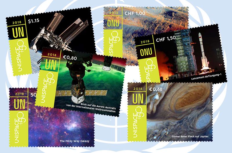 UN Postage Stamps to Mark 50 Years of 'Peaceful Uses of Outer Space ...