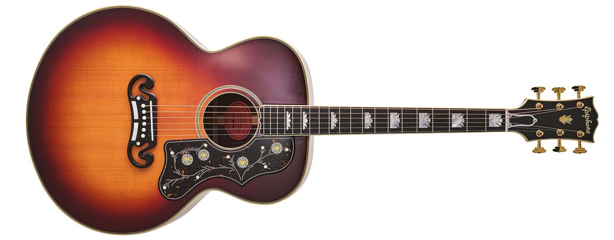 Epiphone Pre-War SJ-200 Rosewood Reissue, 1960 Hummingbird Reissue and ...