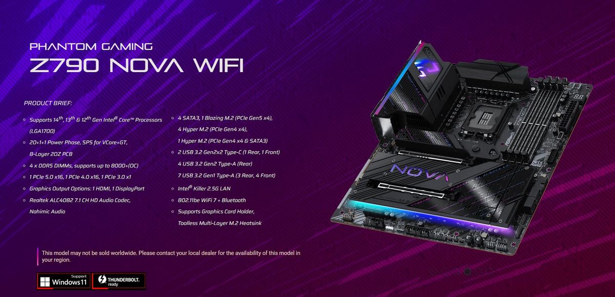 ASRock Z790 Nova WiFi Has Six M.2 NVMe Slots, Reinforced GPU Support ...