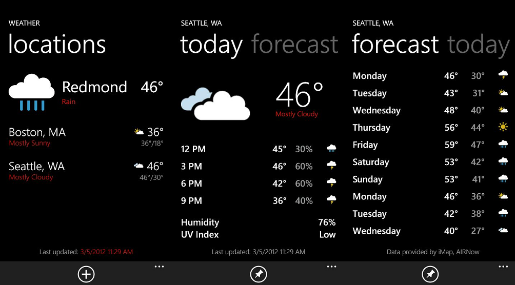 Updated Microsoft Weather app optimized for Tango | Windows Central