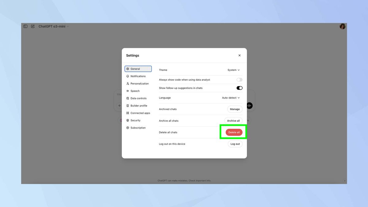 How to delete your ChatGPT conversation history | Tom's Guide