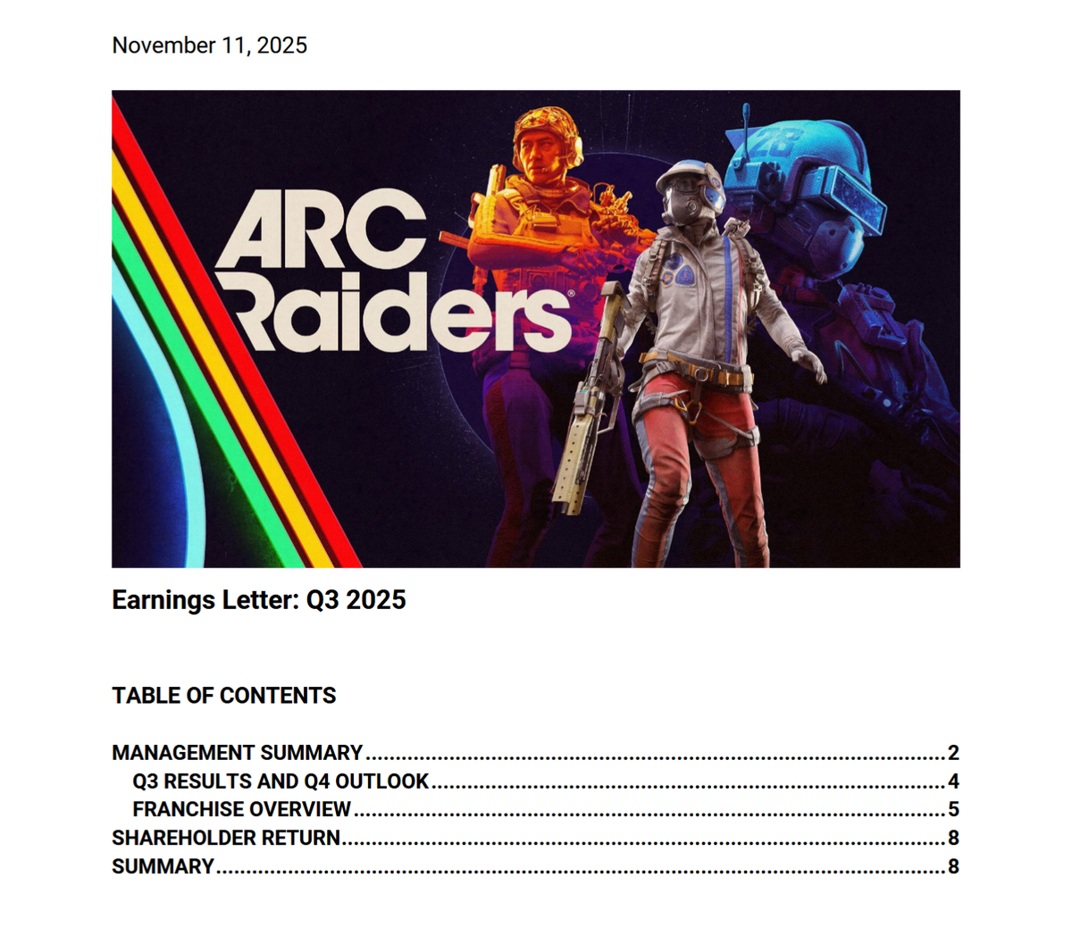 Arc Raiders sells 4 million copies, making it 'the most successful ...