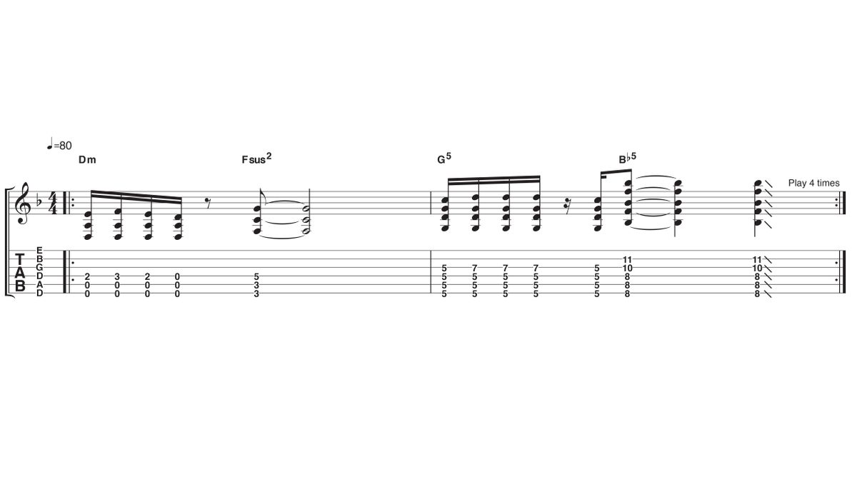 Learn 6 guitar chords that are great for drop D tuned hard rock styles ...