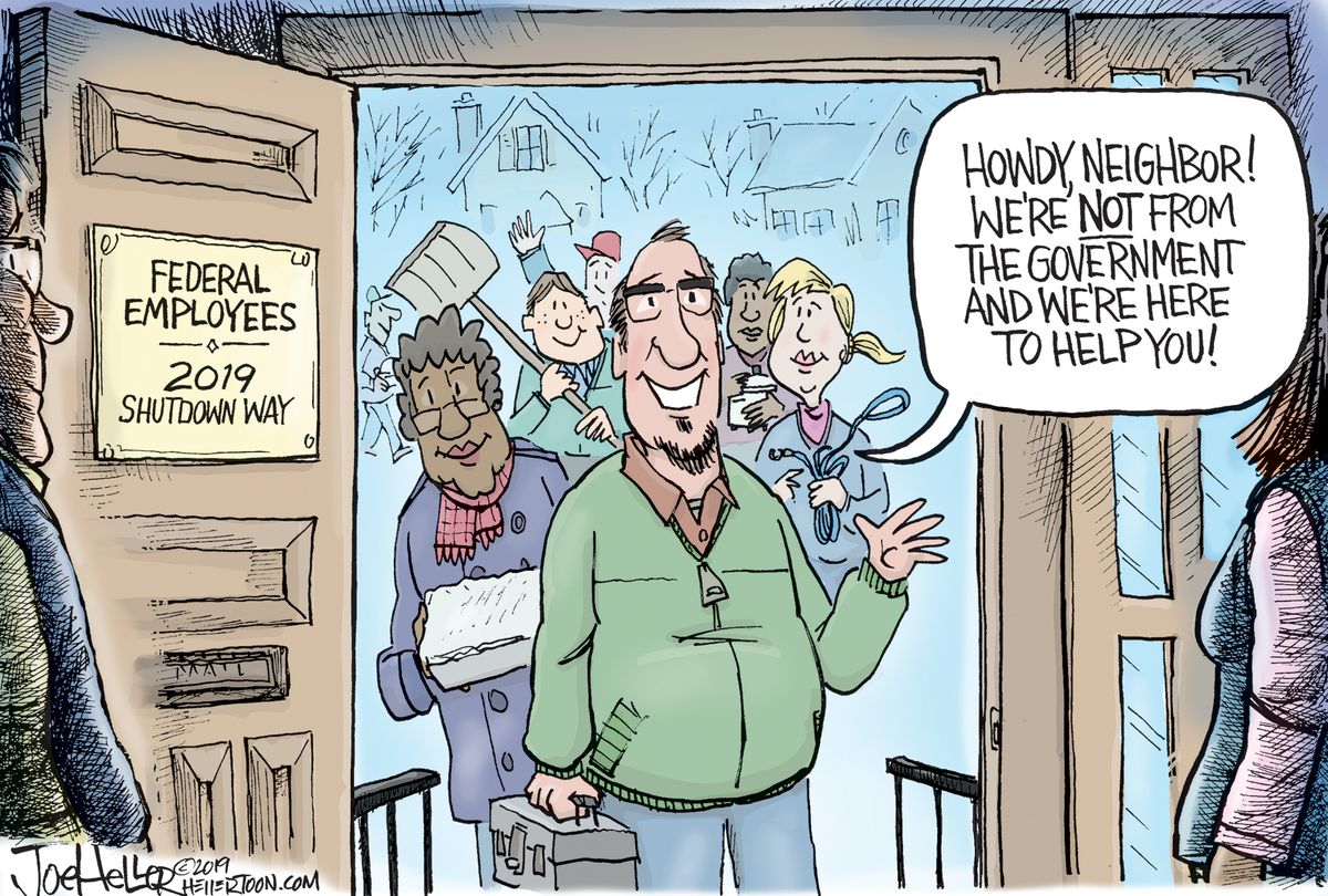 Editorial cartoon U.S. government shutdown federal workers | The Week