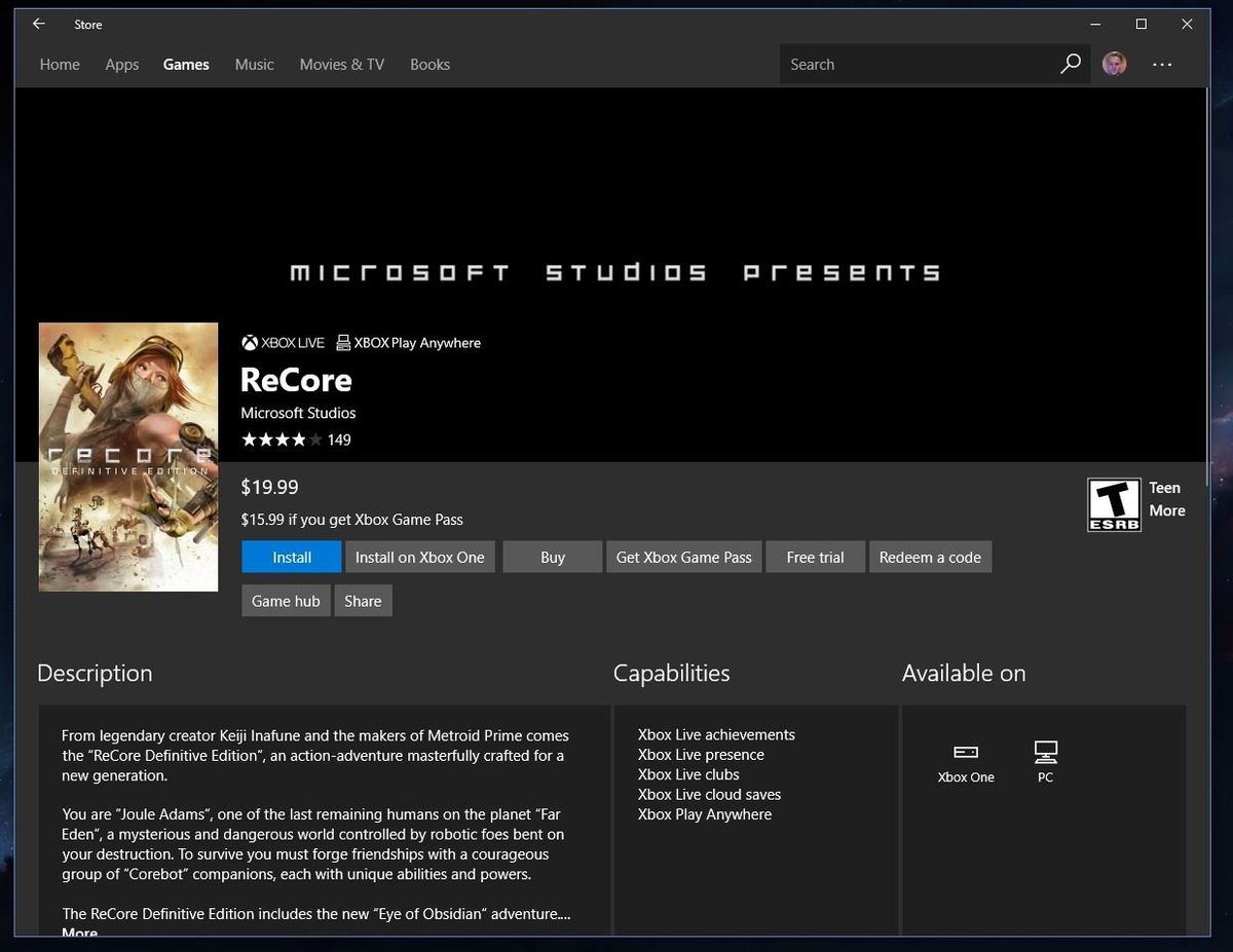 ReCore Definitive Edition currently appears to be free on the Windows ...