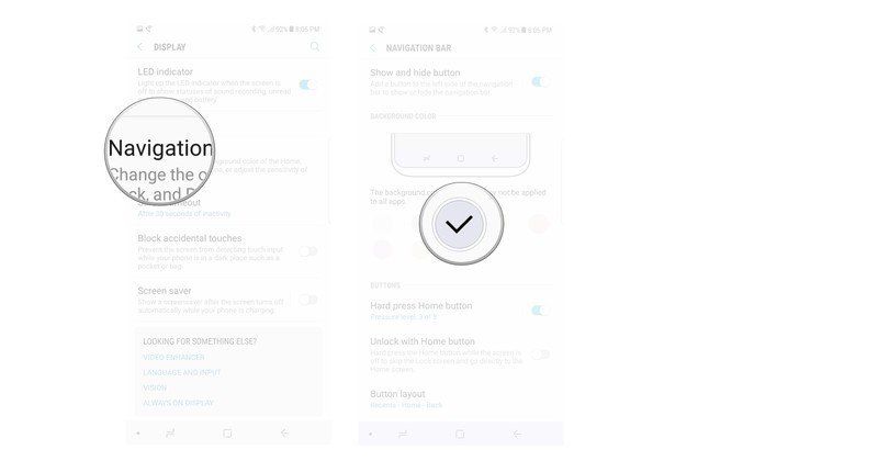 How to switch the navigation button placement on the Galaxy Note 8 ...
