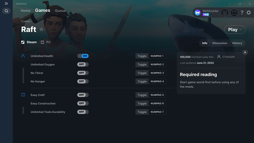Raft cheats and how to use them | GamesRadar+