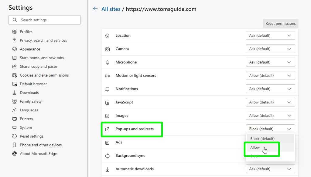 How to disable the pop-up blocker in your browser | Tom's Guide