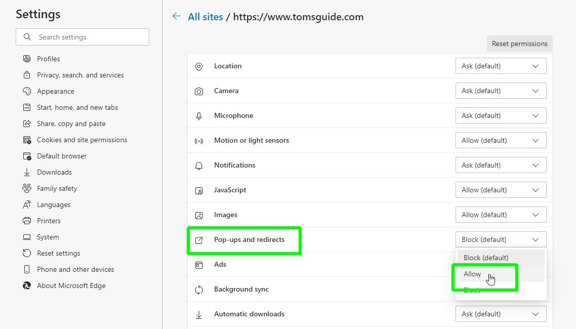 How to disable the pop-up blocker in your browser | Tom's Guide