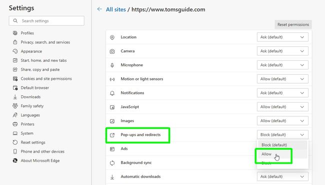 How to disable the pop-up blocker in your browser | Tom's Guide