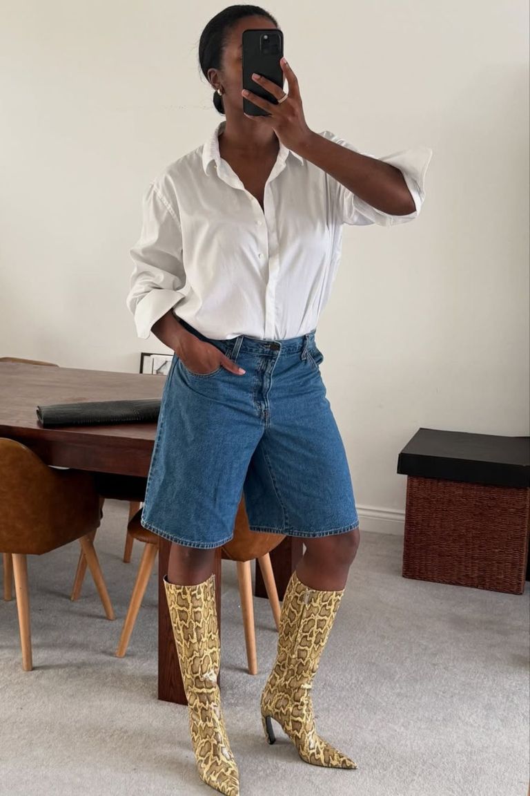 5 Shorts And Boots Outfit Ideas For The Transitional Season | Marie ...