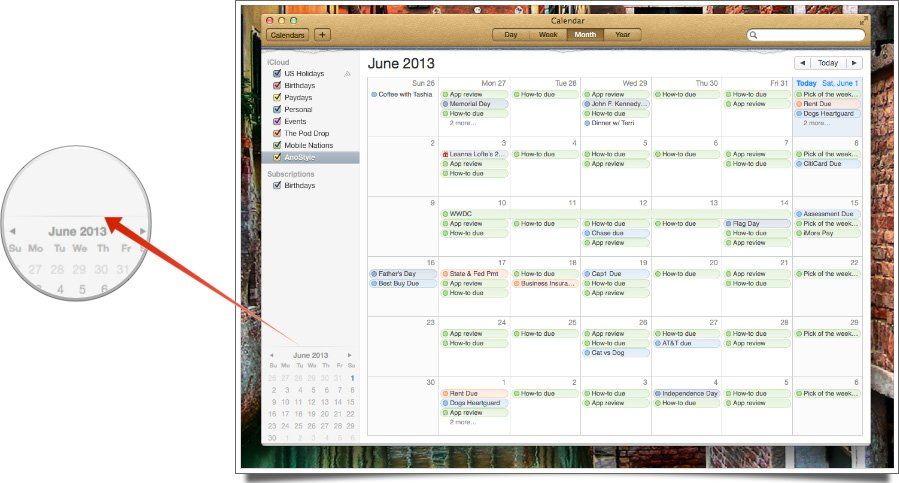 How to view mini calendars in the Calendars app for Mac | iMore