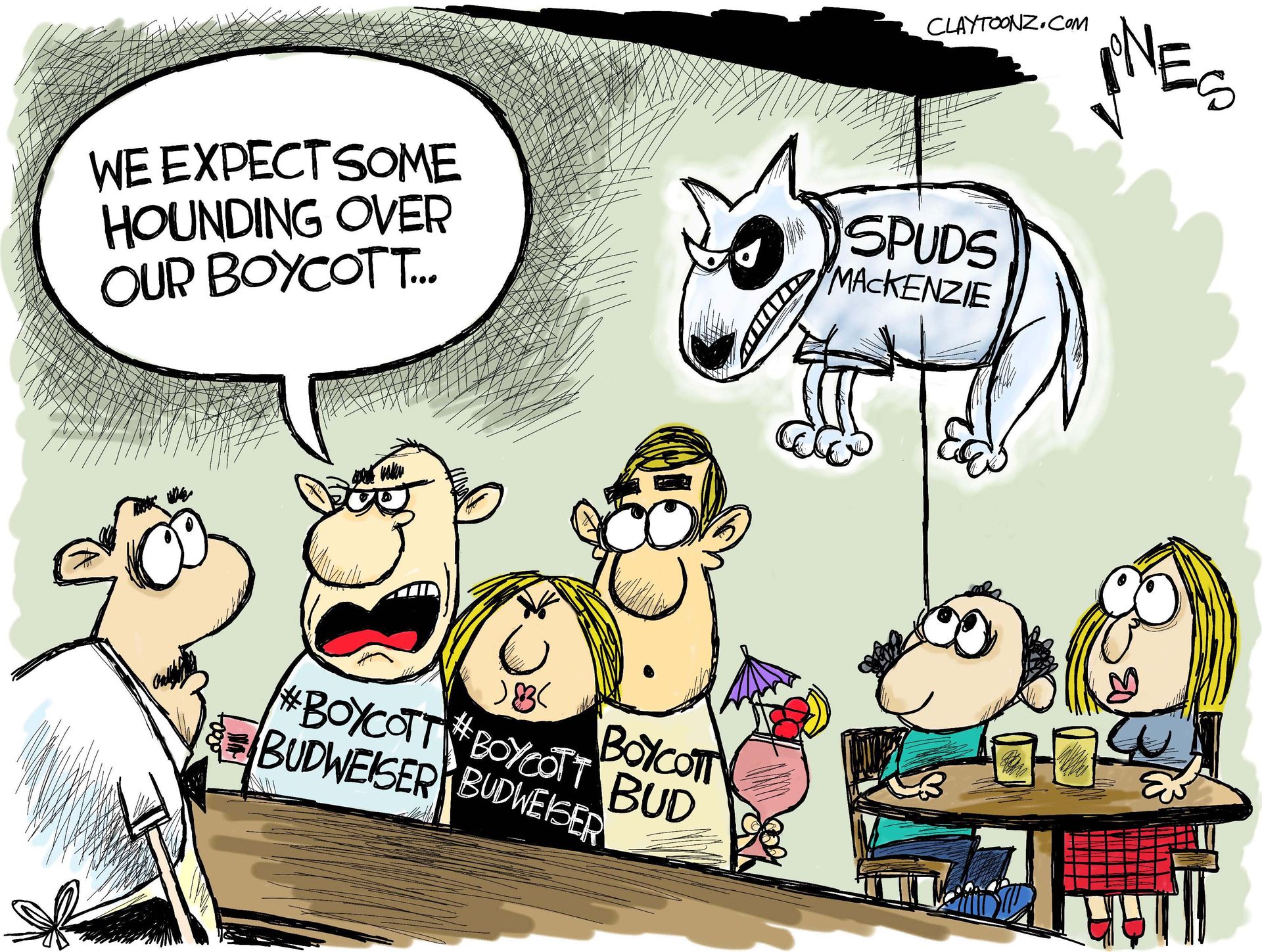Political Cartoon U.S. Budweiser Boycott ghost Spuds MacKenzie | The Week