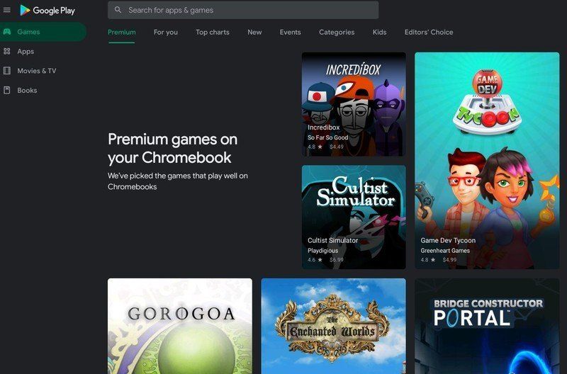 The Play Store starts showcasing premium games for Chromebooks ...