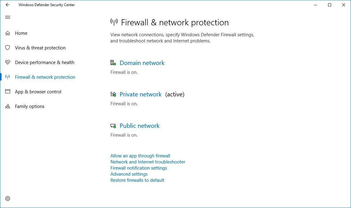 New Windows Defender Security Center features in Windows 10 Fall ...