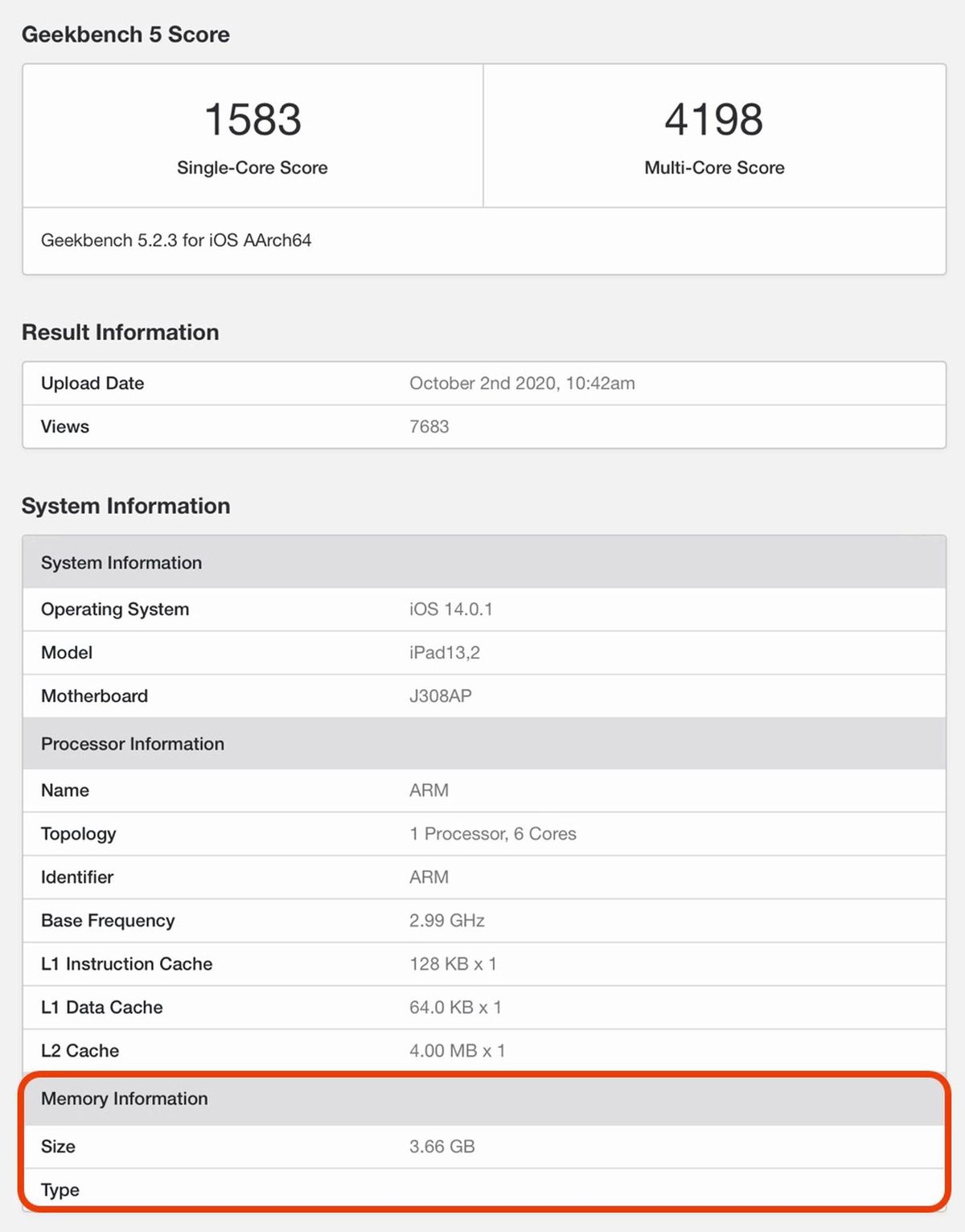 Benchmark score shows that Apple's new iPad Air has 4GB of RAM | iMore