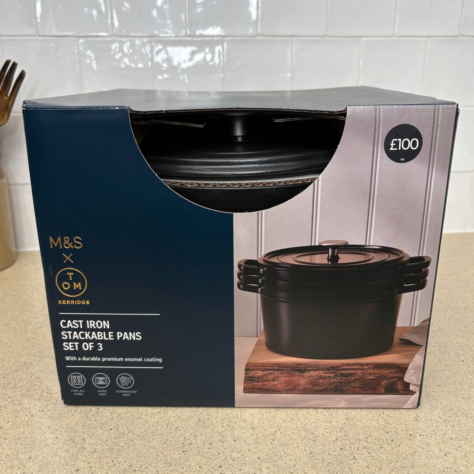 M&S x Tom Kerridge 3 Piece Cast Iron Stacking Set Pan review | Ideal Home