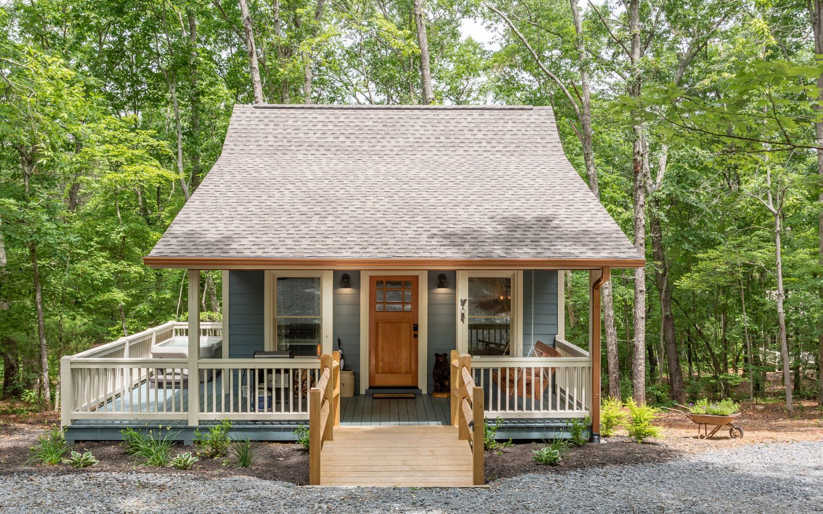 Inside a tiny home in the Blue Ridge mountains