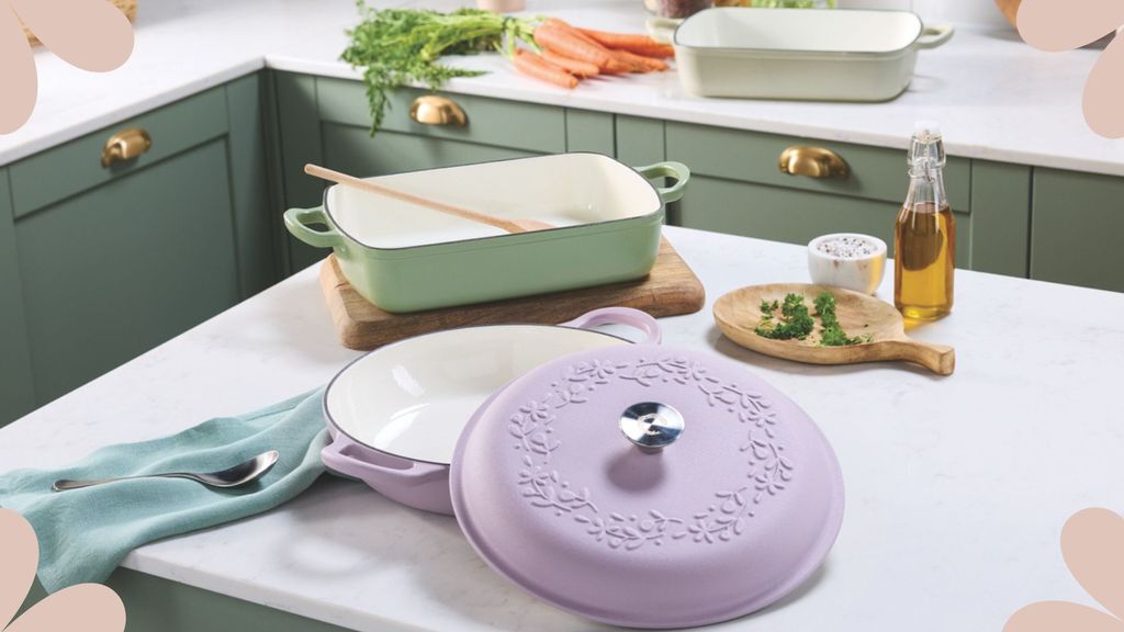 Aldi’s selling the prettiest petal-shape cast iron casserole | Ideal Home