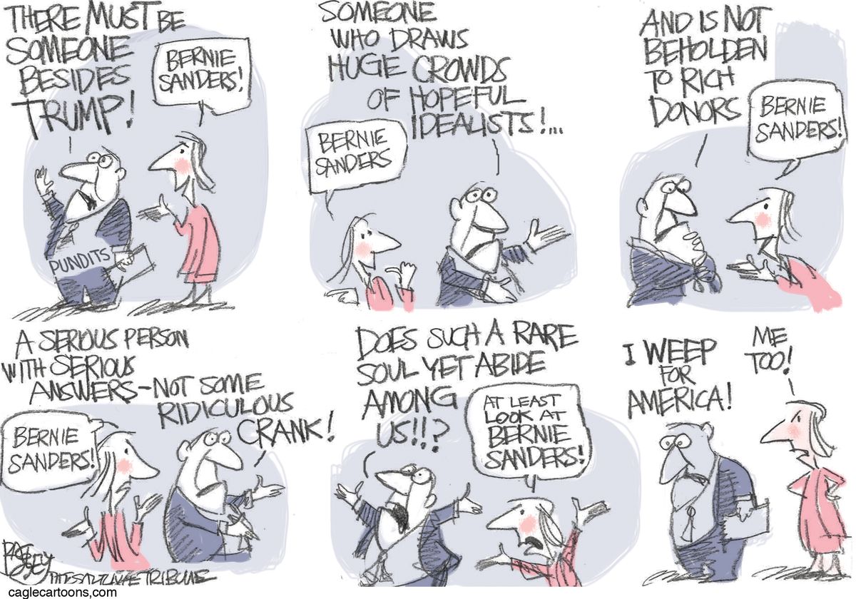 Political cartoon Media Trump Bernie Sanders | The Week
