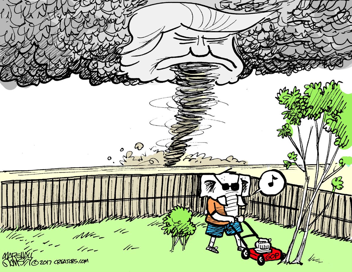 Political cartoon U.S. Trump tornado GOP | The Week