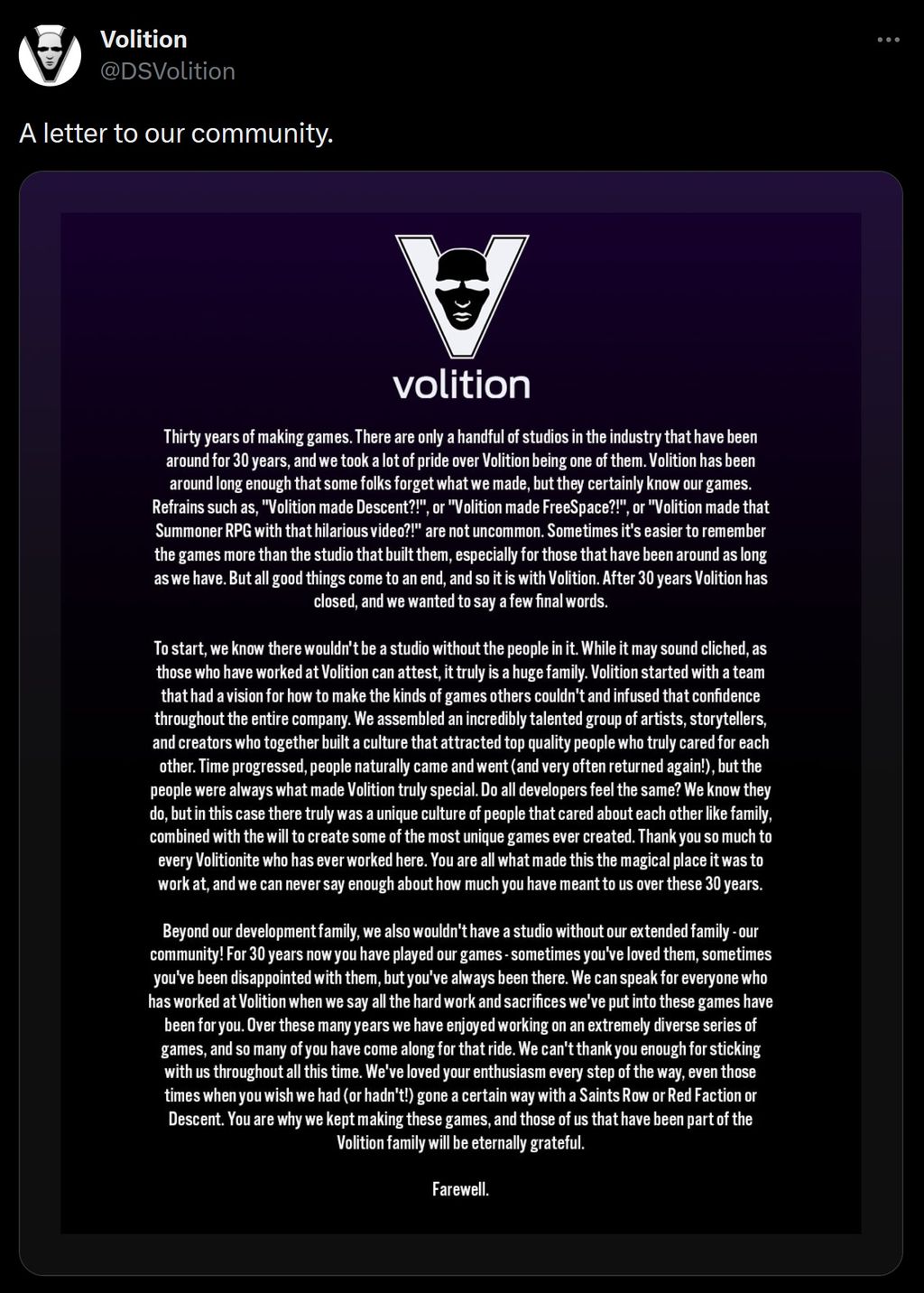 Saints Row studio Volition has been closed 'immediately' as part of ...