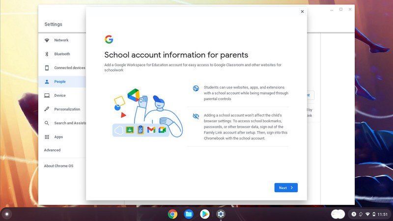 How to add your child's school account on a shared Chromebook | Android ...