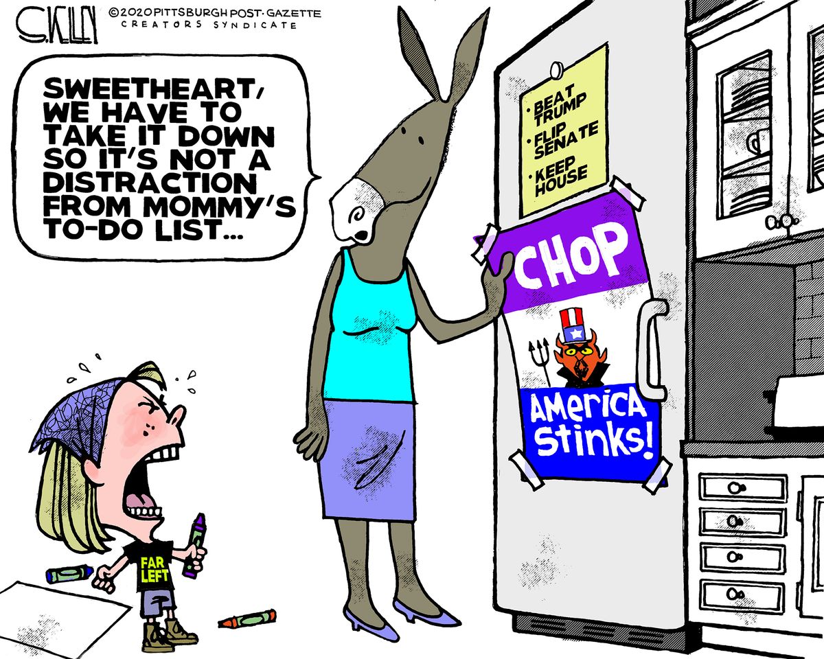 Political Cartoon U.S. democrats Seattle chop | The Week