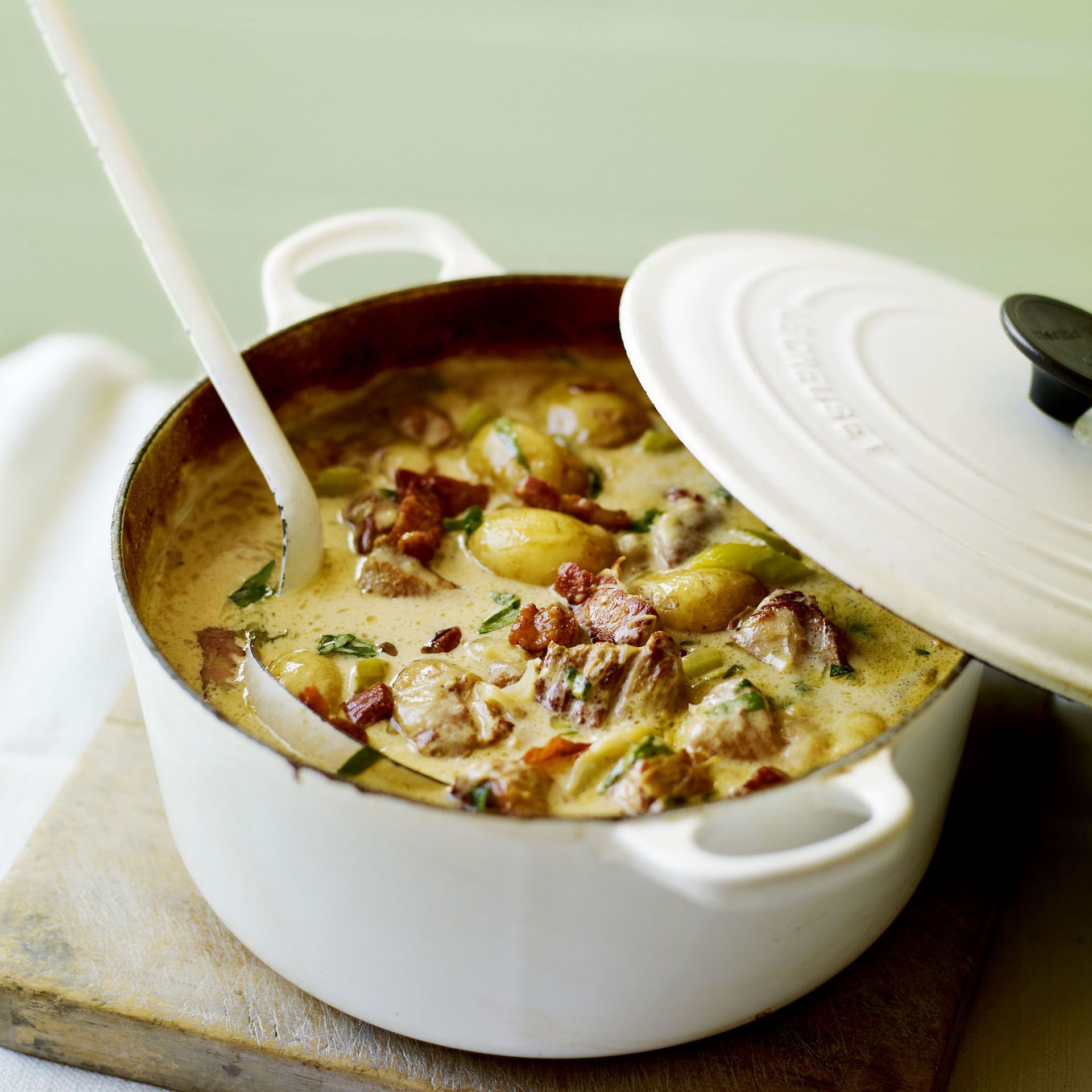 Normandy pork casserole with cider and bacon lardons | Dinner Recipes ...