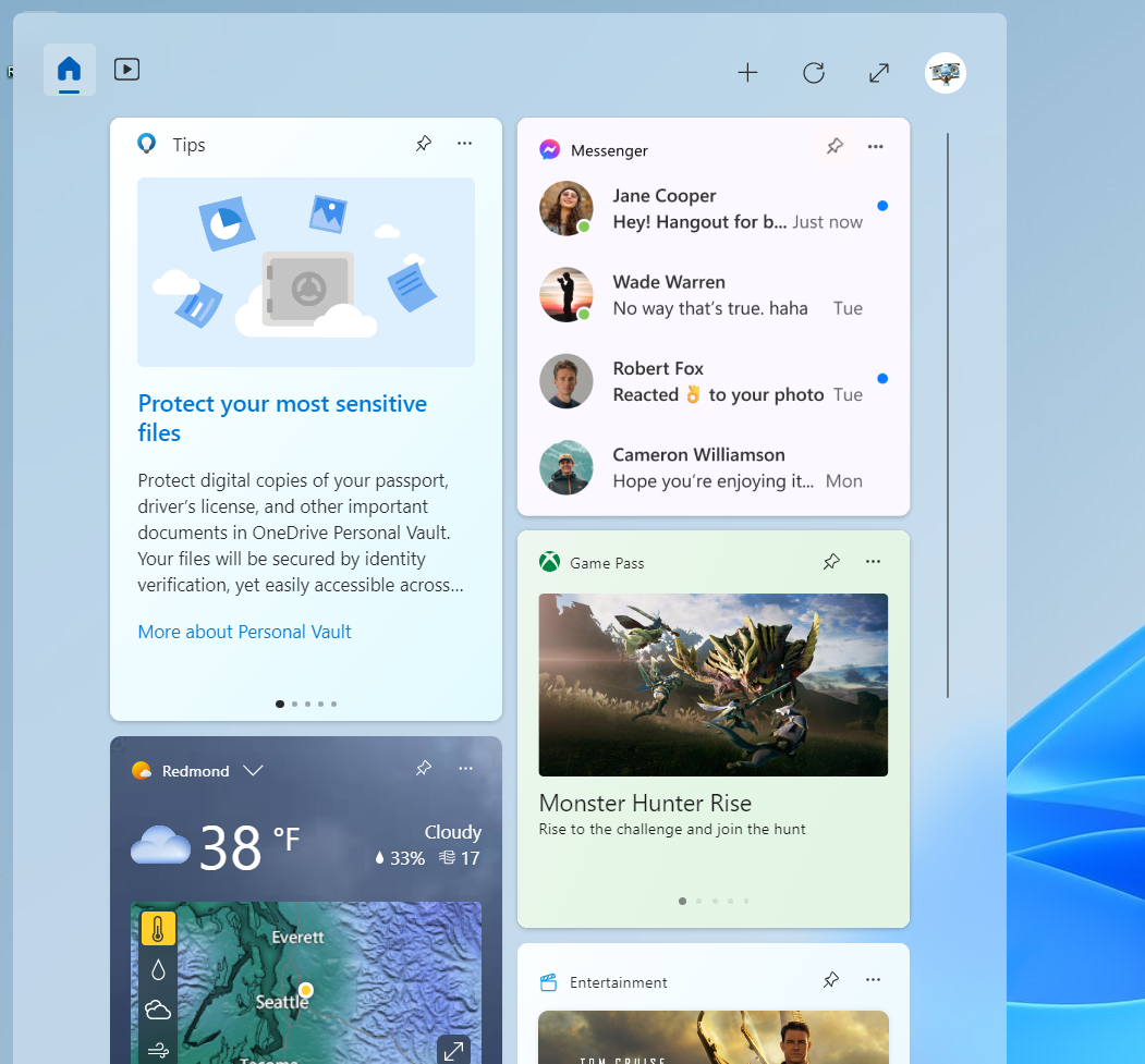Facebook Messenger adds support for the Widgets Panel on Windows 11 ...