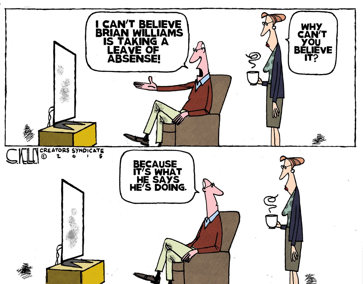 Editorial cartoon U.S. entertainment Brian Williams | The Week