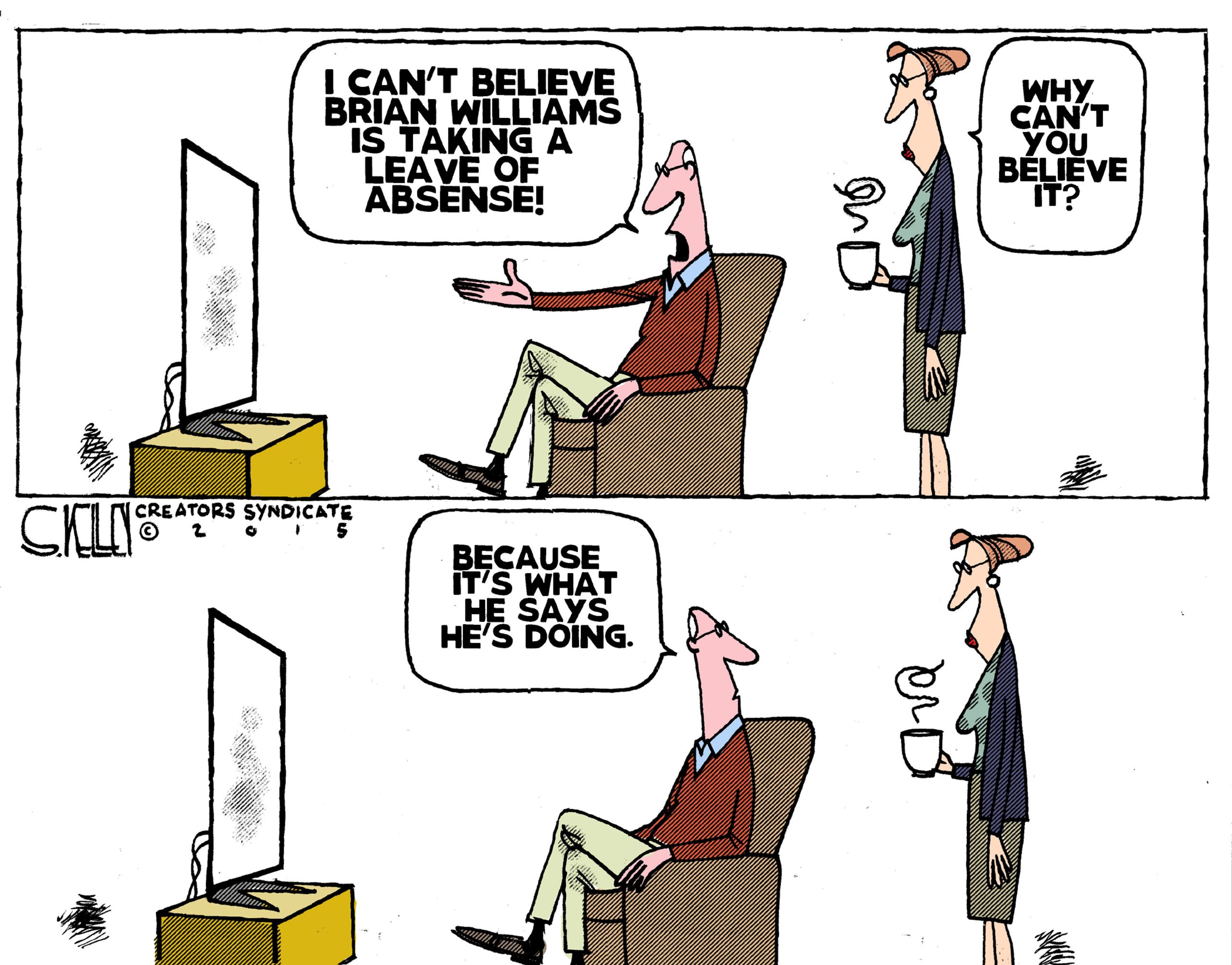 Editorial cartoon U.S. entertainment Brian Williams | The Week