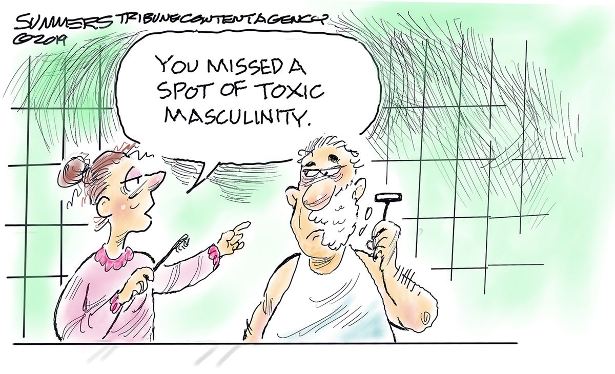 Political Cartoon U.S. Gillette Commercial Toxic Masculinity #Metoo ...