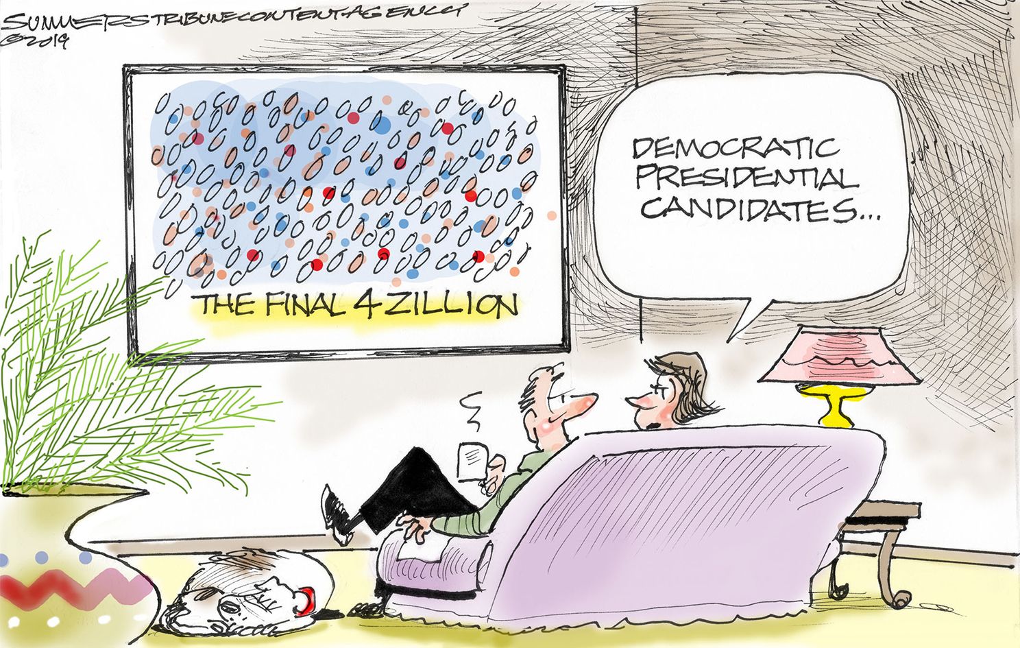 Political Cartoon U.S. The final 4 zillion Democrats 2020 presidential ...