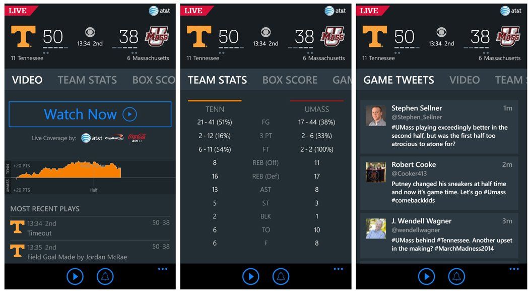 NCAA March Madness Live advances our Windows Phones to the Sweet 16 ...