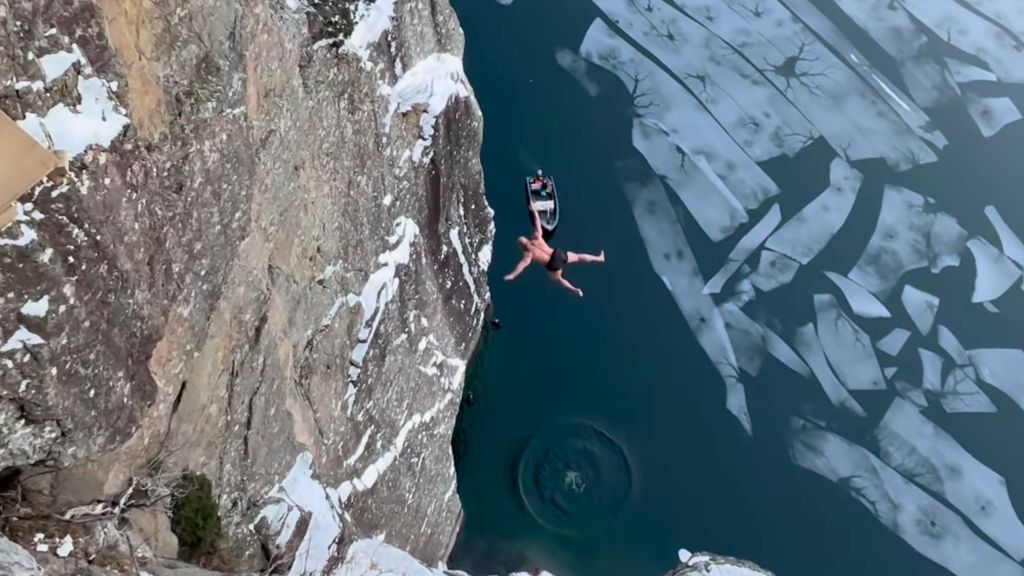 Watch wince-inducing footage of a Norwegian man attempting the belly ...