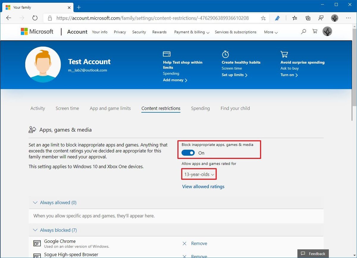 How to set age limits for apps and games on Windows 10 and Xbox One ...