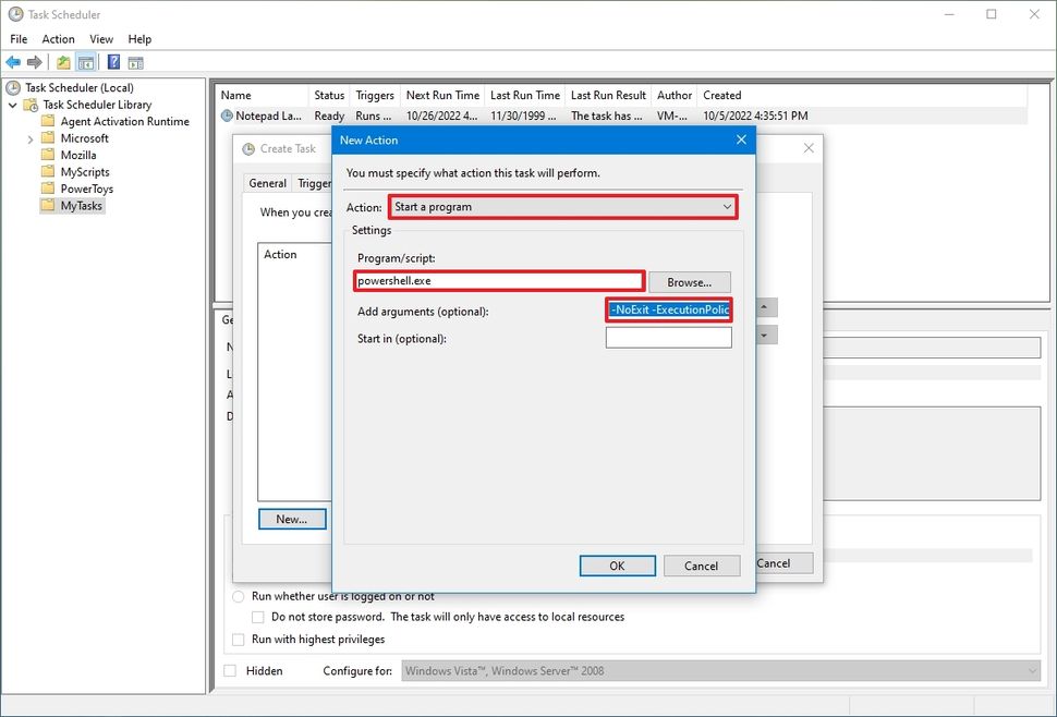 How to create an automated task using Task Scheduler on Windows 10 ...