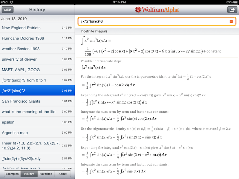 WolframAlpha for iPad - app review | iMore