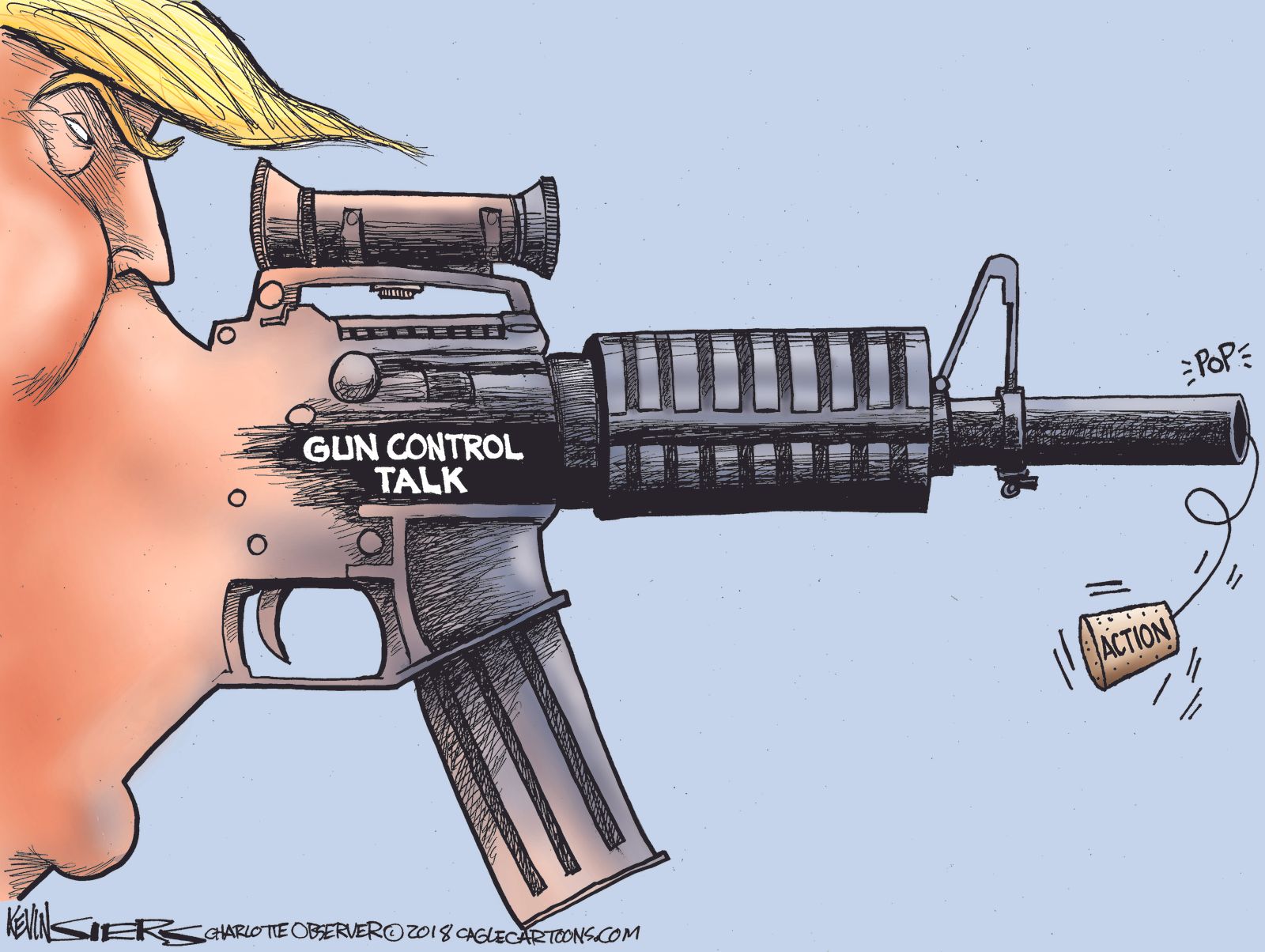 Political cartoon U.S. Trump Parkland shooting NRA gun control | The Week