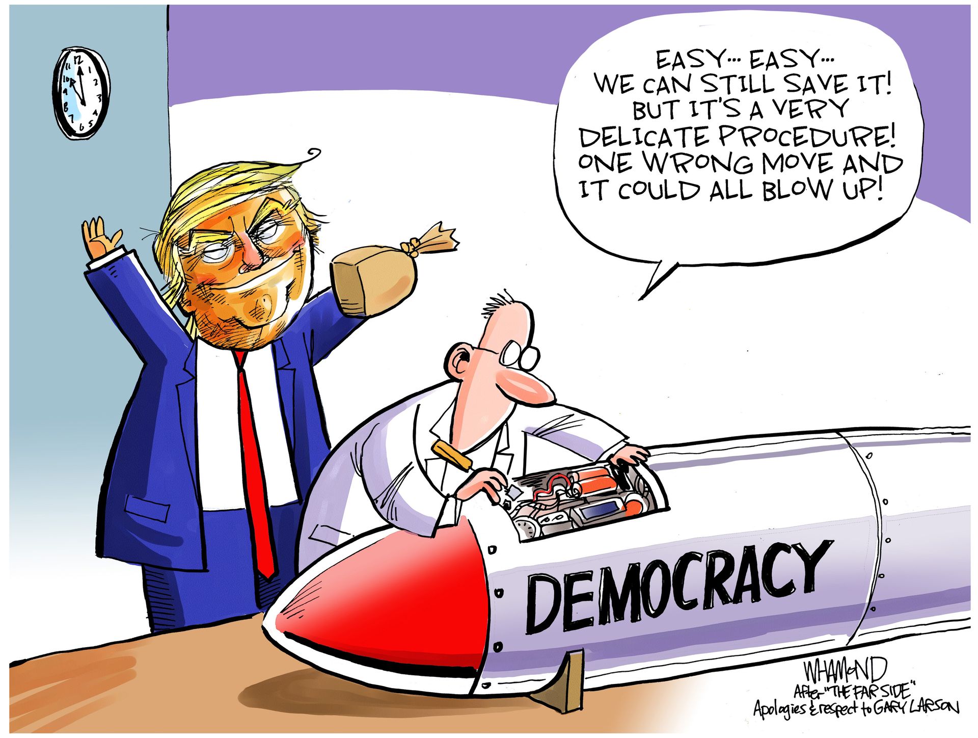 Political Cartoon U.S. Trump Democracy Under Pressure | The Week