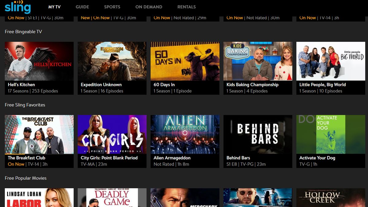 Sling Free offers over 5000 shows, completely free of charge | Top Ten ...