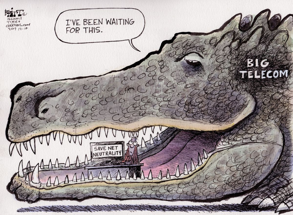 Political cartoon U.S. net neutrality technology | The Week