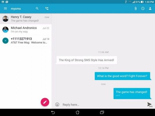 How to Send SMS Messages on an Android tablet with mysms | Laptop Mag